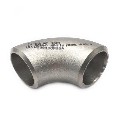 China 304 Stainless Steel 90 Degree Butt Weld Elbow SCH40 Radius Pipe Fitting 1/4-24 Inch for sale