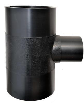 China PE Pipe Fitting Injection Molding Reducing Tee CE ISO9001 Black 200mm for sale