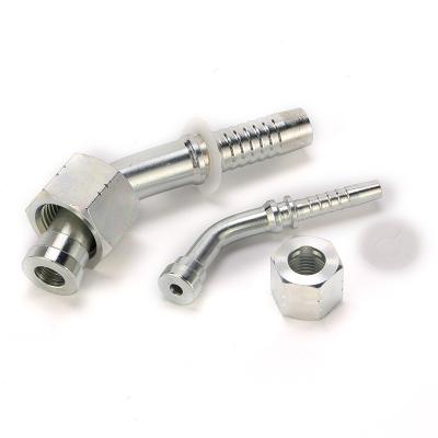 China Custom High Pressure Hydraulic Fluid Hose Straight Elbow Pipe Fittings 45 Degree Carbon Steel for sale