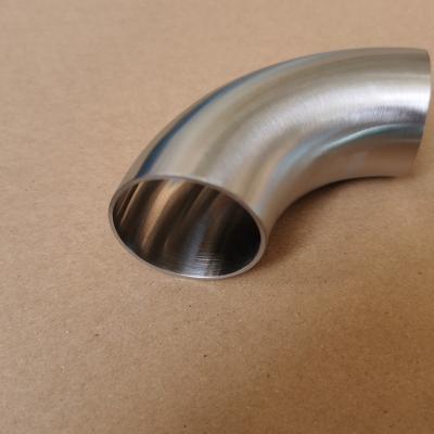 China 3A SMS DIN 304 316L Sanitary Stainless Steel 90 Degree Butt Welded Pipe Elbow 1/2 to 6 Inch for sale