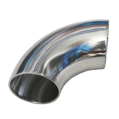 China Hygienic Stainless Steel 90 Degree Seamless Pipe Fittings Butt Welding Elbow DN15-150 1/2-6 Inch for sale