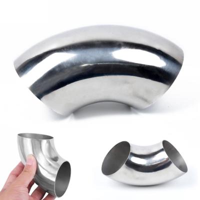 China Stainless Steel Sanitary Elbow Pipe Fitting Butt Welding DN10-DN150 AISI304 for sale