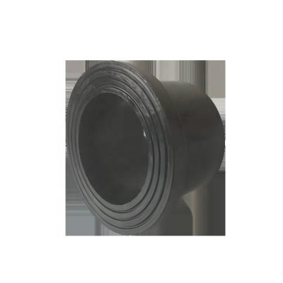 China HDPE Butt Fusion Stub End Flange Adaptor Black PE Pipe Fitting SDR11 DN32-DN630 for sale