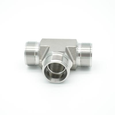 China Stainless Steel Equal Tees Male Tube Adapters 1/16-2 Inch 3000-6000 psi Hydraulic Fittings for sale
