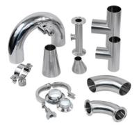 China Stainless Steel 304 Sanitary Weld Tee 4 Way Pipe Fitting DN10-150 for sale