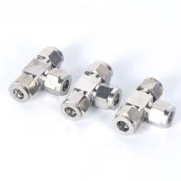 China SS304 Stainless Steel Double Ferrule Equal Union Tee Three Way Compression Tube Fitting for sale