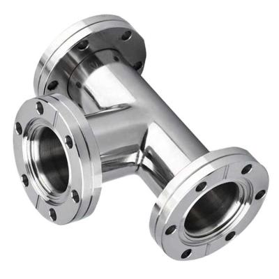 China Stainless Steel Vacuum CF Flange Equal Tee for sale