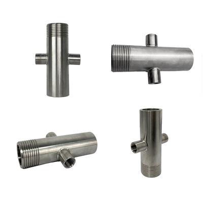 China SUS316L Sanitary Butt Weld Pipe Cross Adaptor 1/2 to 12 Inch Connector for sale