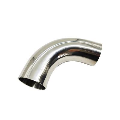China Sanitary 304 Stainless Steel Butt Welded 90 Degree Elbow Bend Pipe Fitting 1/2-6 Inch for sale