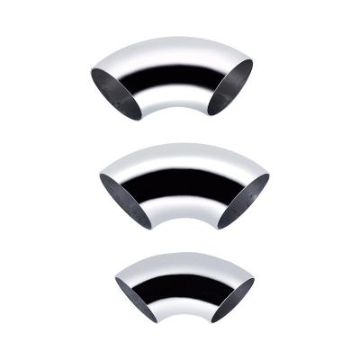 China Stainless Steel Butt Weld Long Radius 90 Degree Elbow 125mm Length Bevel End Pipe Fitting for sale