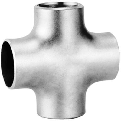 China Butt Welded Stainless Steel 4 Way Cross Pipe Fitting SCH 40S 304L 316L for sale