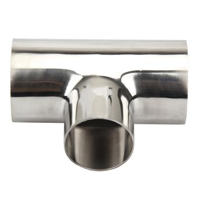 China ASME BPE Sanitary Butt Weld Equal Tee Fitting 304 Stainless Steel 1/2 to 4 Inch for sale