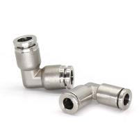 China 304L Stainless Steel One Touch Elbow Push In Pneumatic Fitting 90 Degree Right Angle Joint 2.0MPa for sale