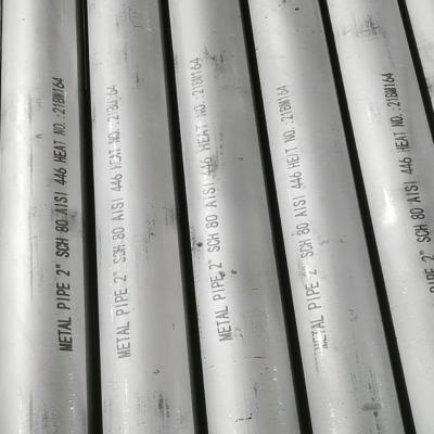 China ANSI 446 2 Inch SCH80 Seamless SS 446 Stainless Steel Pipe High Temperature for sale