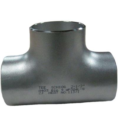China ASME B16.9 UNS32750 Seamless Butt Weld Pipe Tee 2 4 6 8 Inch Stainless Steel Fitting for sale