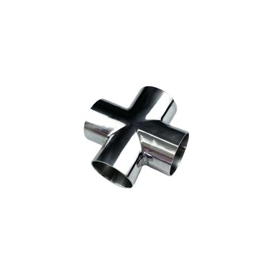China Sanitary Stainless Steel SS304 SS316L Butt Weld 4 Way Cross Pipe Fitting 1-6 Inch for sale