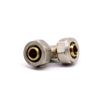 China T604 Nickel Plated Brass Elbow Fitting for PEX Pipe 1216 1620 2025 for sale