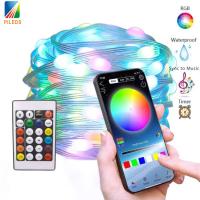 China Wireless RGB LED String Light Mobile Phone App Control For Christmas for sale