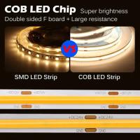China 5m Length COB LED Tape Light With Color Temperature 3000K 6000K for sale