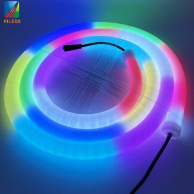 China 30mm Diameter 360 Degree Flexible LED Neon Strip Tube IP66 Length Silicone Body for Bar Club Christmas Decorations Holiday Lighting for sale