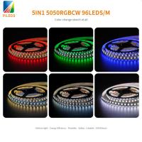 China Hot Seeling DC24V Smd 5050 5 in 1 96leds/m 12mm 5 Colors in 1 Led Rgb Colorful Changing Rgbcw Led Strip for sale