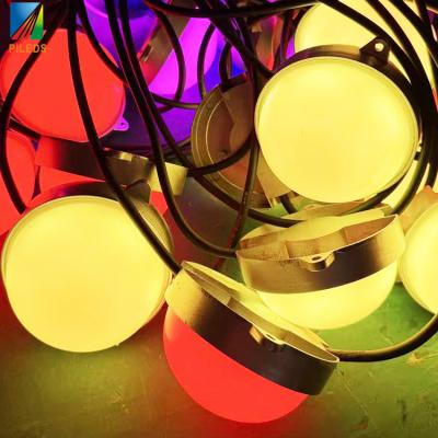 China 100mm Diameter Round LED Point Light 9W DMX Smart Programmable RGB LED Pixel Node for Landscape Bridge Project for sale