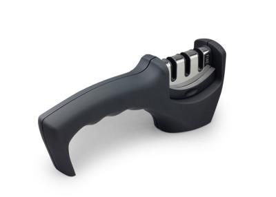 China Black Color Kitchen Knife Sharpener With Rubber Painting For Ceramic Knife for sale