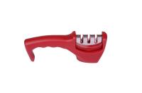 China Red 3 in 1 Handle Knife Sharpener Rubberized Base for Combat Carving , Fillet for sale