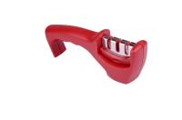 China Red 3 in 1 Handle Knife Sharpener Rubberized Base for Combat Carving , Fillet for sale