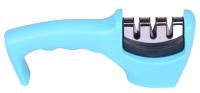 China Manual 3 Stage Ceramic Wheel Knife Sharpener Safety For Kitchen Knife Set for sale