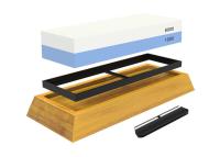 China Non Slip 1000 6000 Grit Double Sided Sharpening Stone With Bamboo Base And Bonus Angle Guide for sale