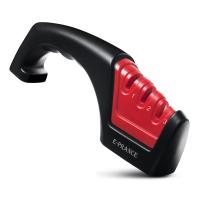 China Convenient Red 3 Stage Knife Sharpener For Kitchen Knife Sharpening System for sale