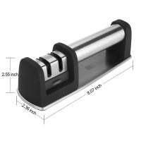 China Handheld Two Step Knife Sharpener with Reversible Grinding Head and Finger Guard for sale
