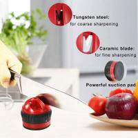 China Mini Kitchen Knife Sharpener Customized Logo Lightweight With Suction Pad for sale