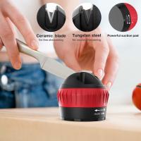 China Mini Kitchen Knife Sharpener Customized Logo Lightweight With Suction Pad for sale