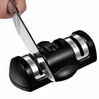 China Universal Black Manual Professional Knife Sharpener Stainless Steel With Suction Pad for sale