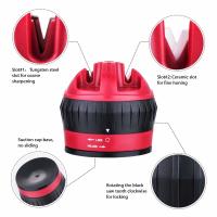 China Professional Mini Manual Kitchen Knife Sharpener Butcher Knife Sharpener 2 Stage for sale