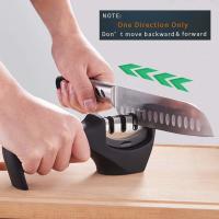 China 3 Stage Portable Kitchen Knife Sharpener / Ceramic Knife Sharpener 205*50*70mm for sale