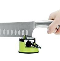 China Green Color Manual Kitchen Knife Sharpener Handheld Knife Sharpener Strong Power for sale