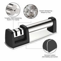 China Easy Manual Ceramic And Tungsten Premium Quality Stainless Steel Knife Sharpener For Dull Straight And Serrated Knives for sale