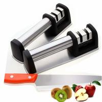 China Easy Manual Ceramic And Tungsten Premium Quality Stainless Steel Knife Sharpener For Dull Straight And Serrated Knives for sale
