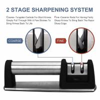 China Easy Manual Ceramic And Tungsten Premium Quality Stainless Steel Knife Sharpener For Dull Straight And Serrated Knives for sale