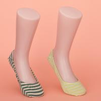 China Unisex Adults Non Slip Invisible Socks Yellow No Show Liner Socks Antibacterial 76% Cotton for sale
