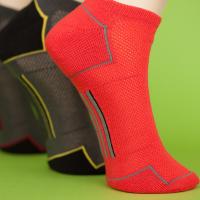 China Red Cotton / Nylon Mens Thin Ankle Socks For Athletes Sweat-Absorbent for sale