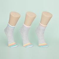 China Breathable Summer Color Stripes Mens Gray Ankle Socks With Elastane Materials for sale