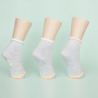 China Breathable Summer Color Stripes Mens Gray Ankle Socks With Elastane Materials for sale