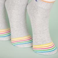China Breathable Summer Color Stripes Mens Gray Ankle Socks With Elastane Materials for sale