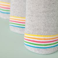 China Breathable Summer Color Stripes Mens Gray Ankle Socks With Elastane Materials for sale