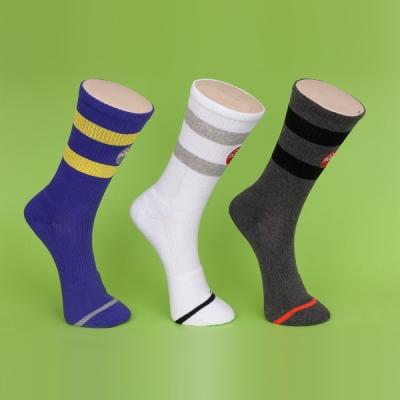 China Custom Color Striped Men's Ankle Socks 40% Cotton 22% Spandex Athletic Socks for sale