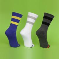 China Custom Color Striped Men's Ankle Socks 40% Cotton 22% Spandex Athletic Socks for sale